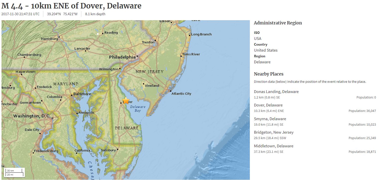 Earthquake in Delaware Felt by Readers in Prince George's County ...