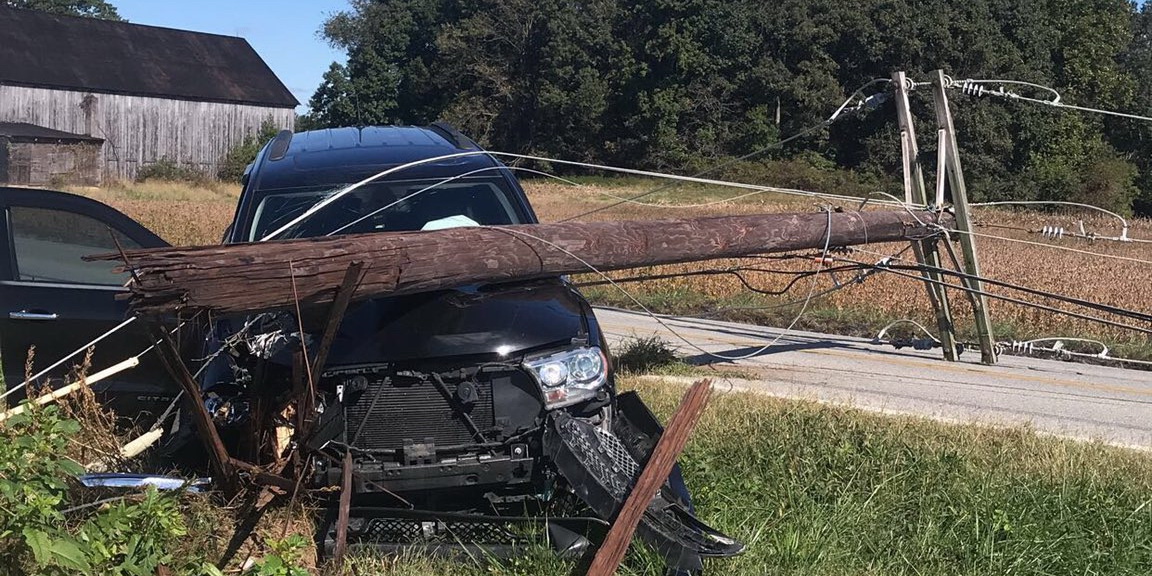 One Injured in Saint Leonard After Vehicle Hits Utility Pole - Southern ...