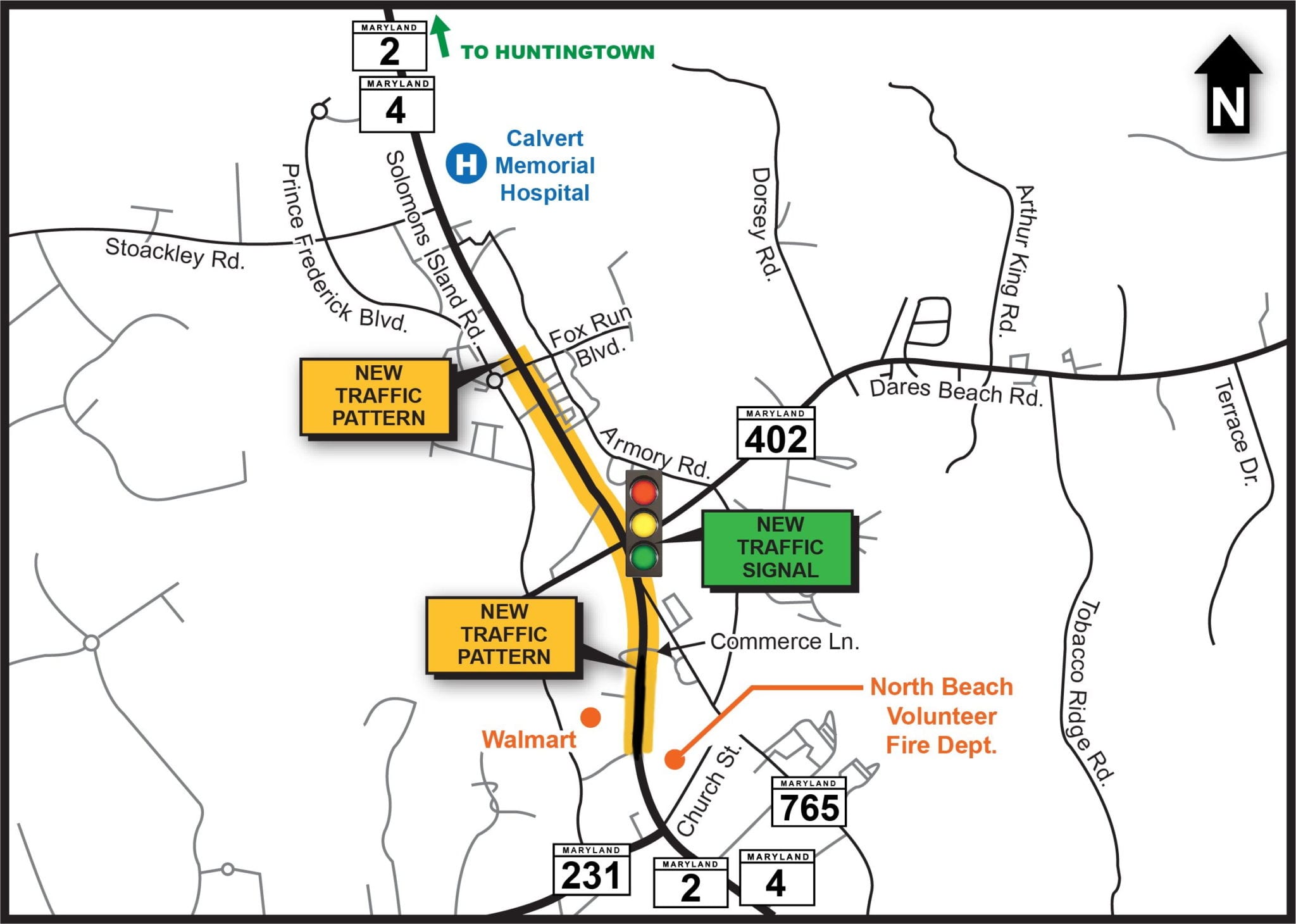 MDOT SHA Adding Third Travel Lane and New Traffic Signal on Southbound ...
