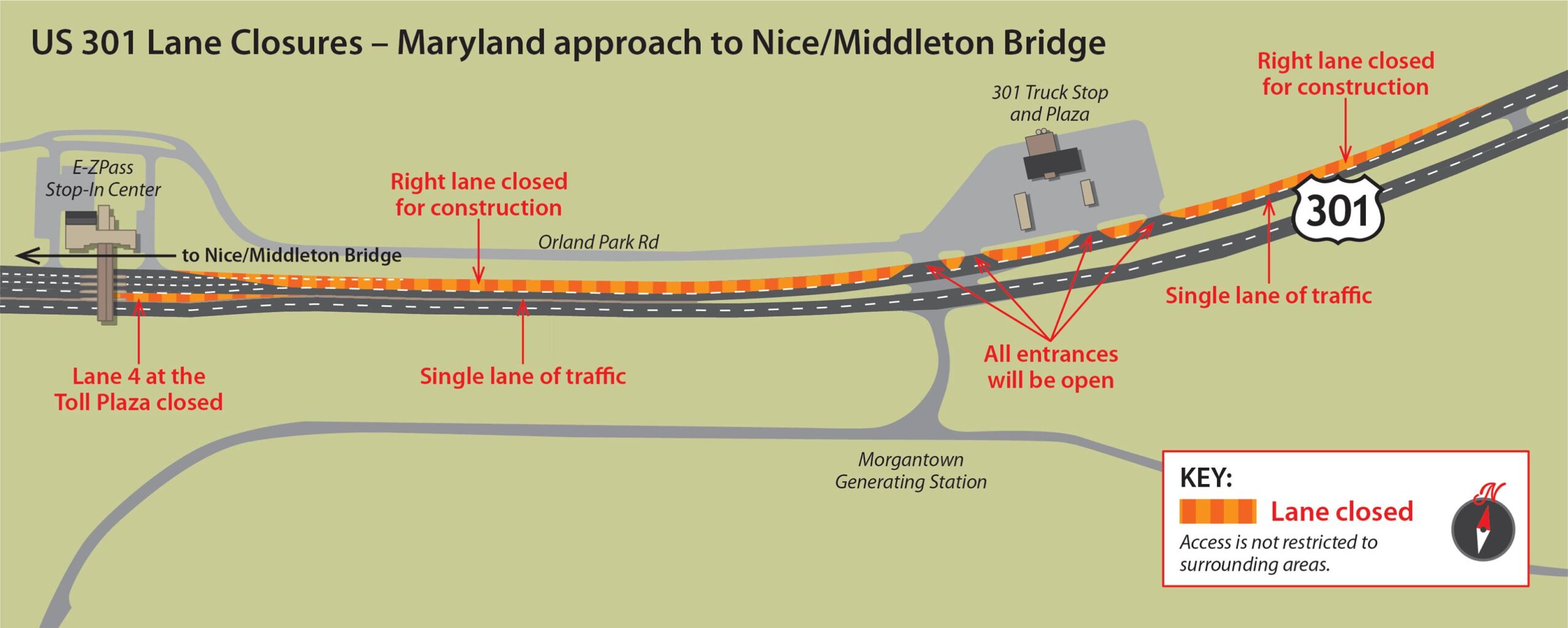 Work to Result in 24/7 Single-Lane Closure on Southbound Us 301 ...