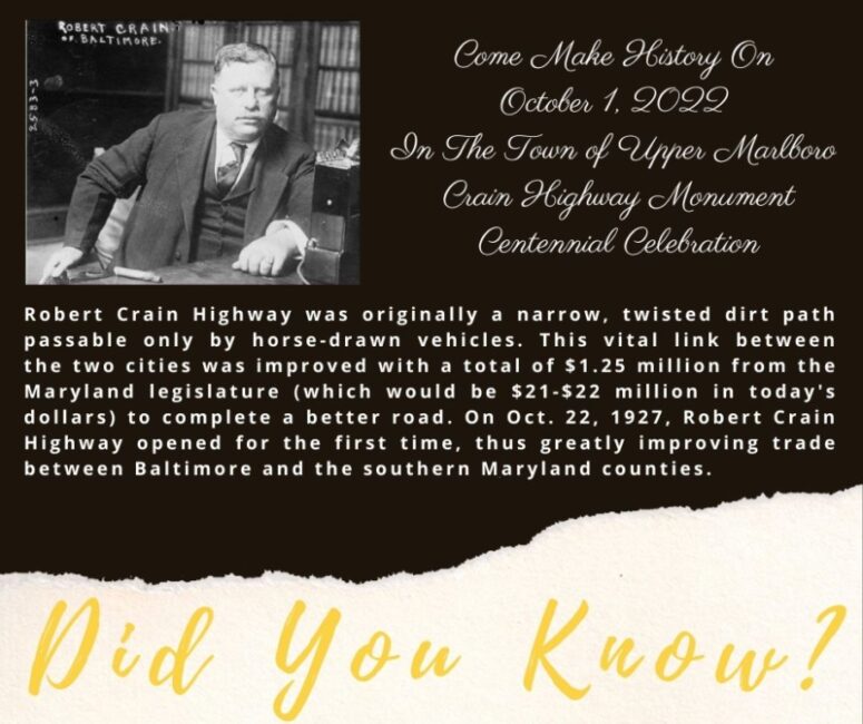 Town of Upper Marlboro Invites Public to Re-Create Historic 1922 Crain ...