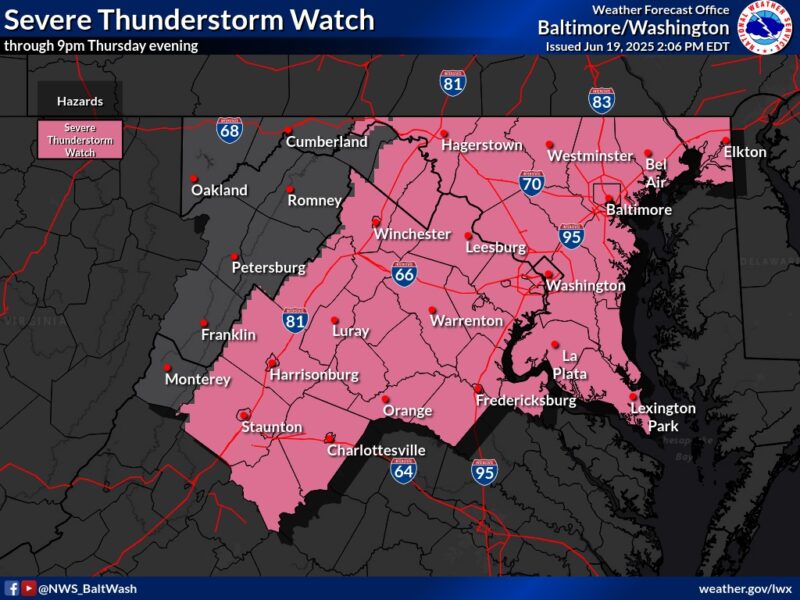 Severe Thunderstorm Warning for Charles, Calvert and Norhtern St. Mary ...
